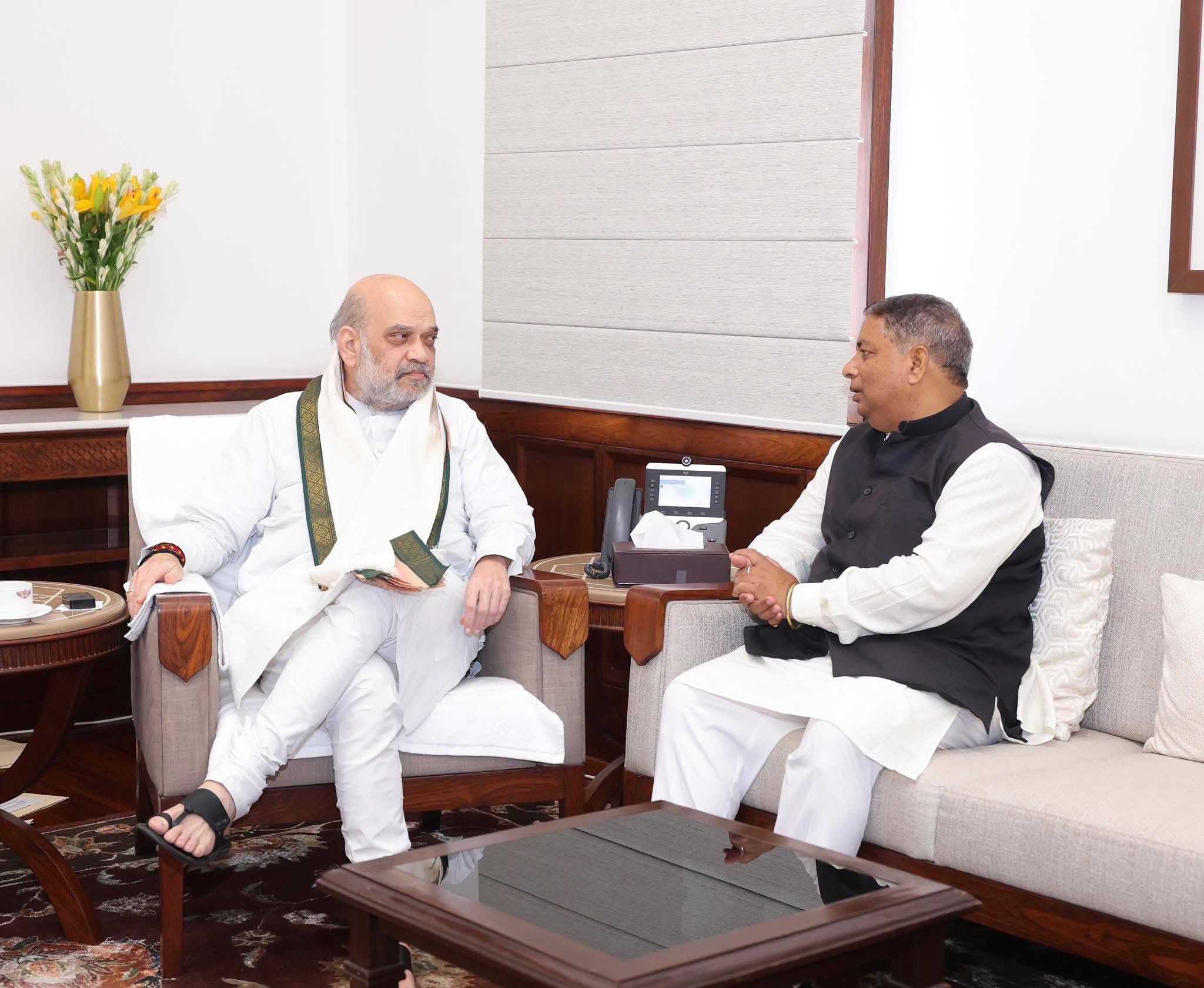 J&K BJP chief Sat Sharma meets Home Minister Amit Shah in New Delhi