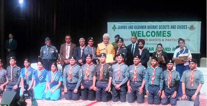 Jammu Sanskriti School Scouts and Guides honored with Rajya Puraskar Award