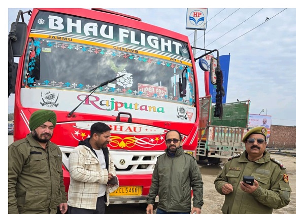 RTO Jammu conducts enforcement drive on Jammu-Akhnoor Road