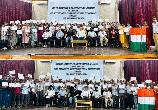 Trainees receive certificates from Govt Polytechnic Jammu under PM ...