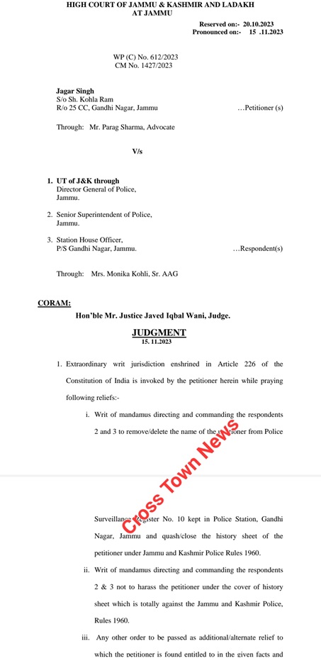 Parag Sharma's pleadings relieves one from charge of 'History Sheeter ...