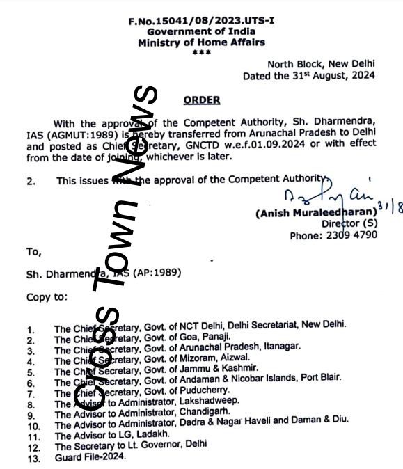 Senior IAS officer Dharmendra appointed as chief secretary of Delhi