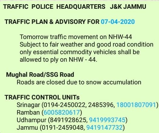 Traffic plan advisory for highway travelers for 7-4-2020