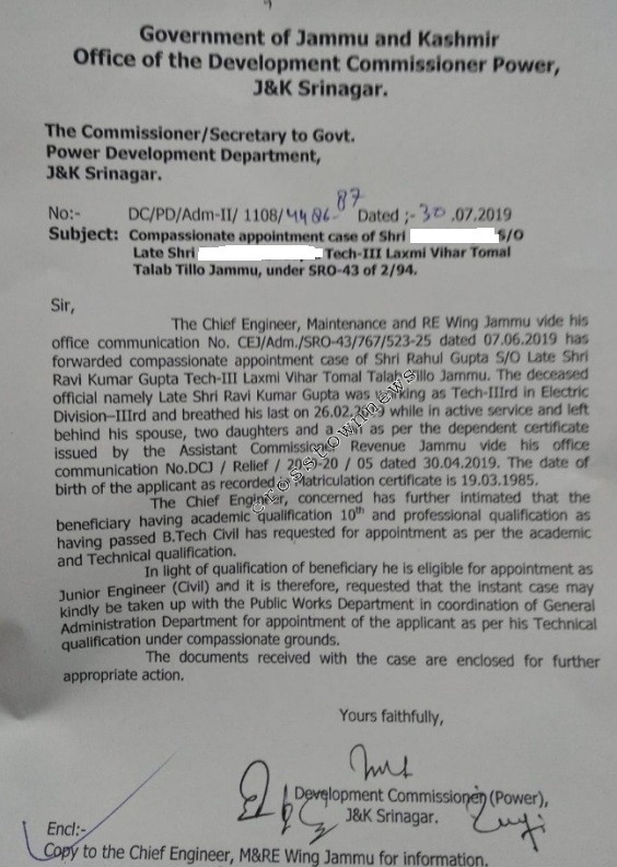 No actions over SRO-43 case in JKPTCL Jammu