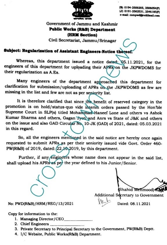 Regularization as Assistant Ex Engineers: Notice thereof