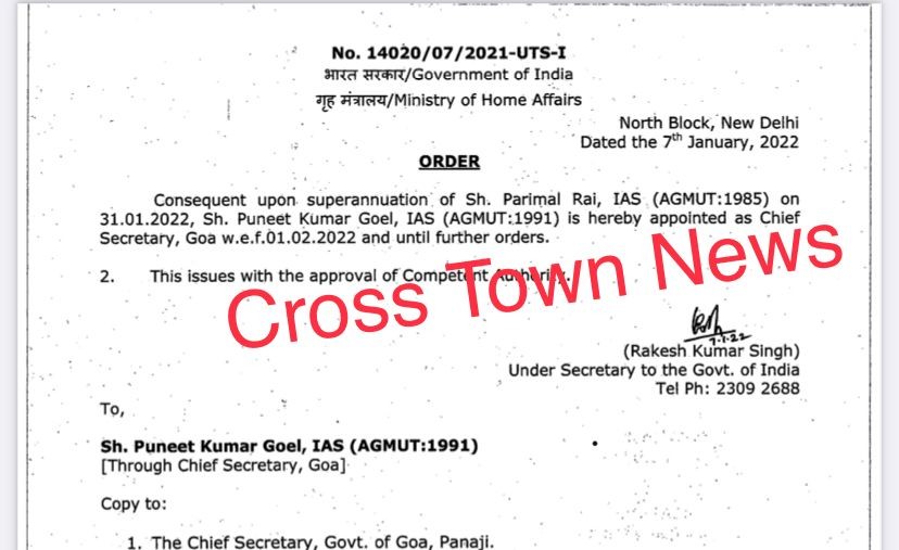 1991 batch IAS Officer appointed as Chief Secretary of Goa