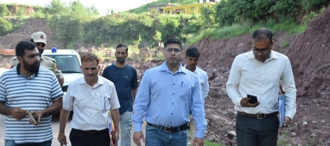 DC Rajouri inspects progress of work at different constructions sites